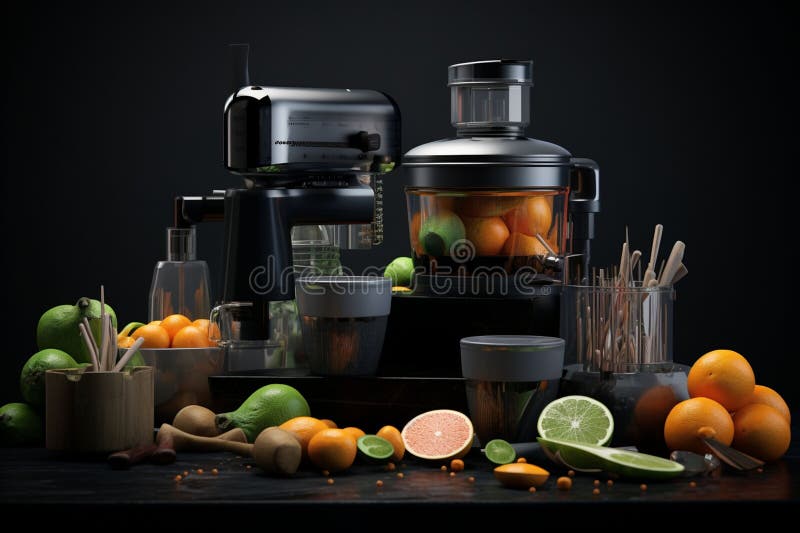 Portable and Versatile Food Processors with Multip Stock Illustration ...
