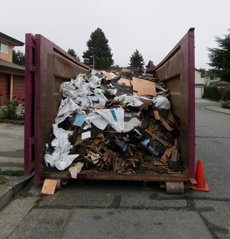 Portable Large Construction Waste Bin Stock Photo - Image of huge ...