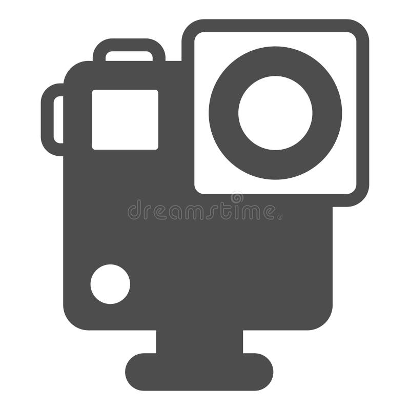 Portable and Waterproof Action Camera Solid Icon, Optical Equipment ...