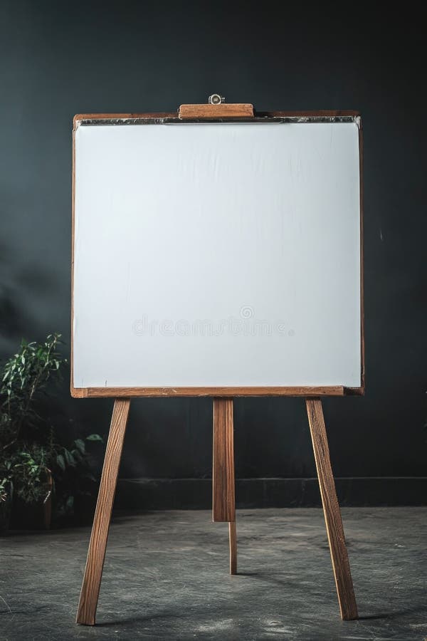 Portable Whiteboard Stand stock image. Image of wheels - 364156239