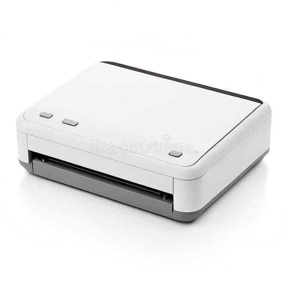 Portable Wireless Document Printer on White Background Stock ...