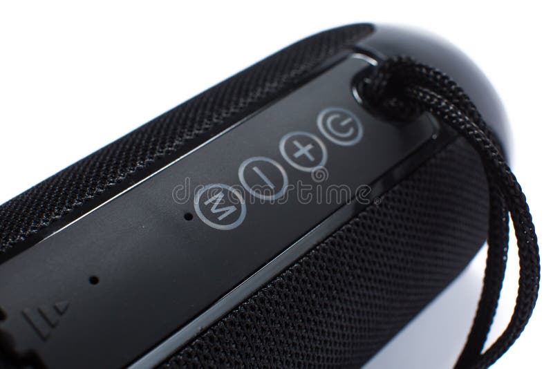 Portable Wireless Speaker Isolated on White Background. Black Sound ...