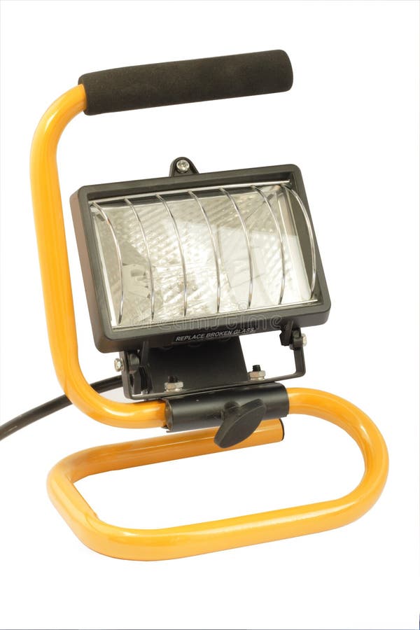 Portable Halogen Construction Lamp Isolated Stock Photo - Image of ...