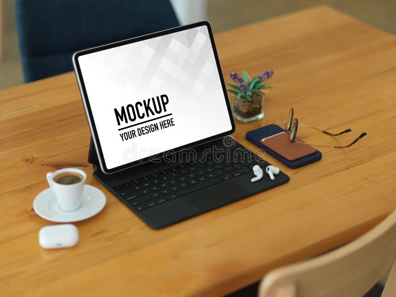 Portable Workspace with Tablet, Smartphone and Accessories in Co ...