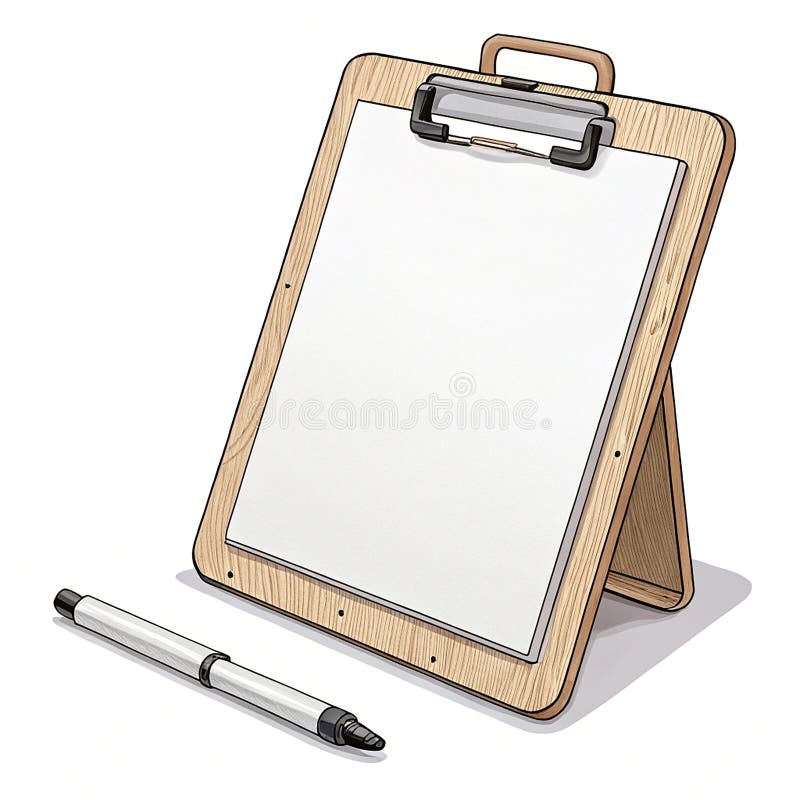 Portable Writing Board Isolated on White Background Stock Illustration ...
