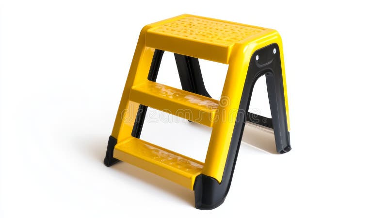 Portable Yellow Black Step Stool Lightweight Plastic Folding Ladder for ...