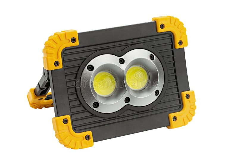 Portable Yellow LED Torch Isolated on White Background Stock Image ...