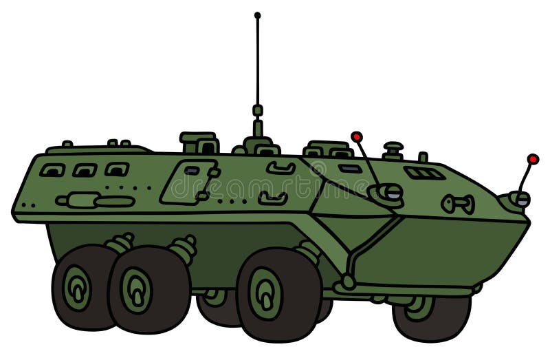 Portador de tropa rodado ilustración del vector. Ilustración de motor ...