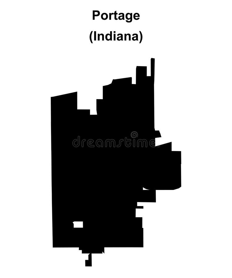 Portage outline map stock vector. Illustration of region - 357281173