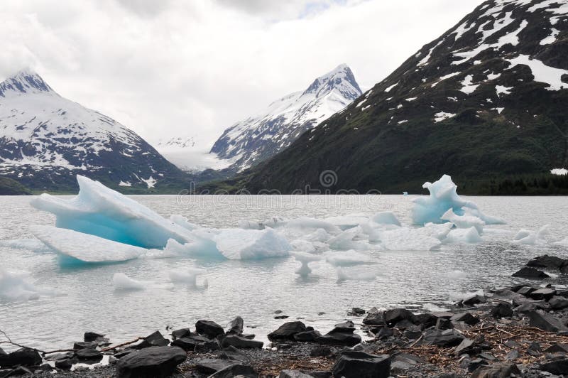Portage Lake with Iceberg, Alaska Stock Image - Image of scenic ...