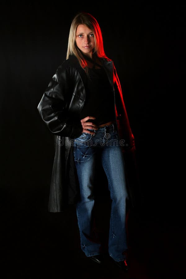 Portait of a Beautiful Girl Made with Ring Light and Some Red Backlight ...