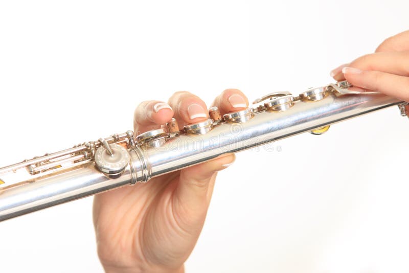 Silver flute instrument stock image. Image of classic - 8805427