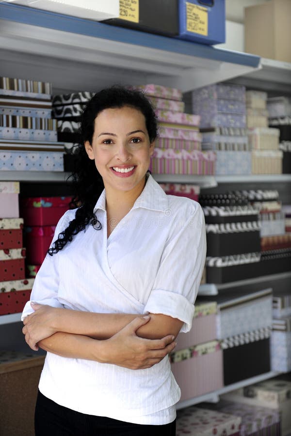 Retail Business: Store Owner With Open Sign Stock Image - Image of ...