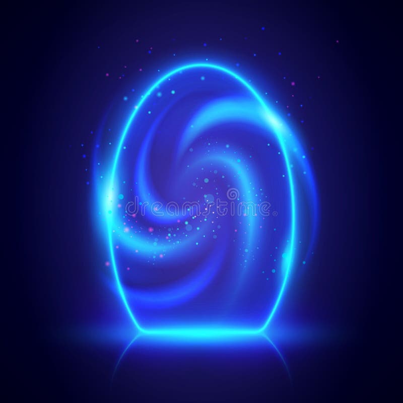 Magical Blue Portal with Blurry Vortex Stock Vector - Illustration of ...