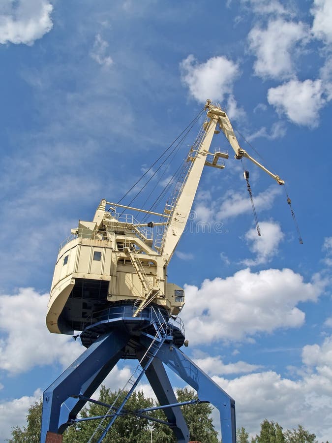 Crane Bottom View With Sky Background Stock Image - Image of black ...