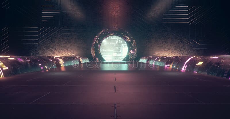 Portal dark room stock illustration. Illustration of game - 297763795