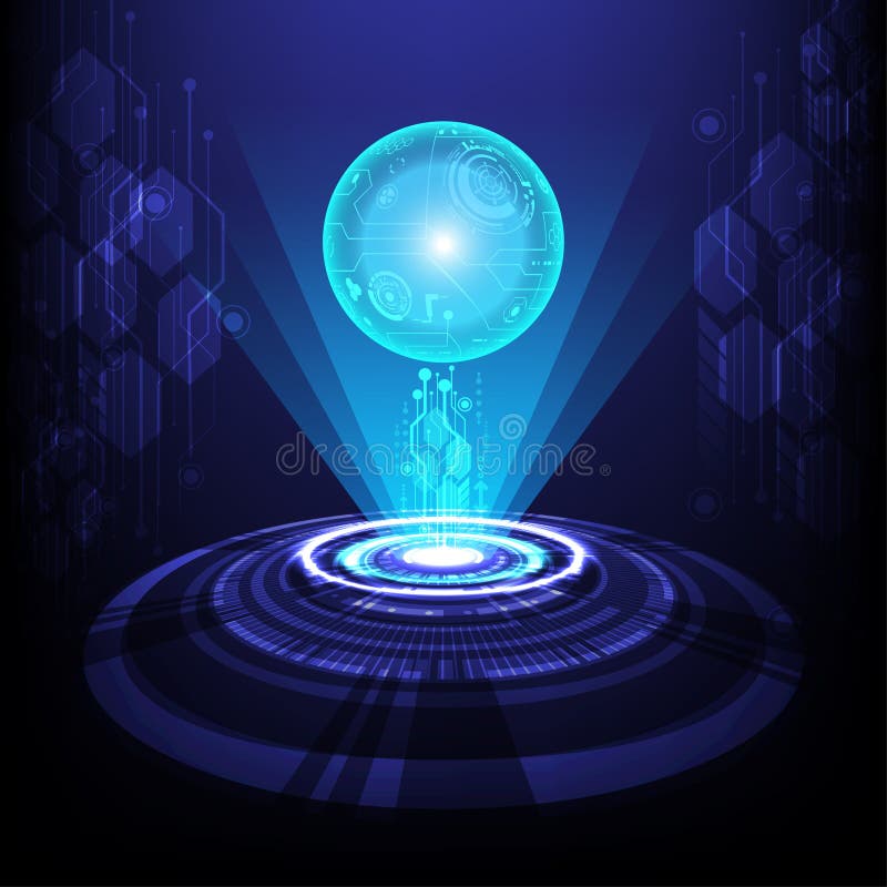 Portal and Hologram Science Futuristic. Abstract Sci-fi Digital ...