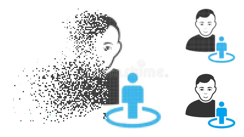 Dissolved Pixelated Halftone Portal Moderator Icon with Face Stock ...