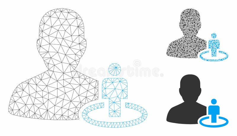 Portal Moderator Vector Mesh 2D Model and Triangle Mosaic Icon Stock ...
