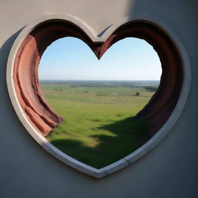 Portal in the Shape of a Heart. Stock Illustration - Illustration of ...