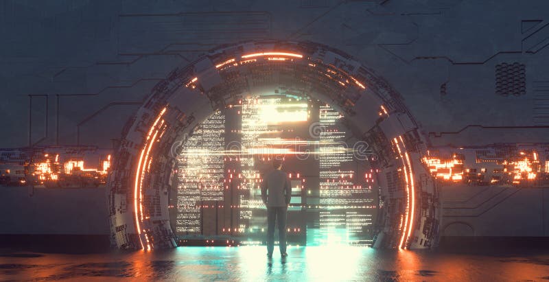 Portal tech stock illustration. Illustration of information - 272825456