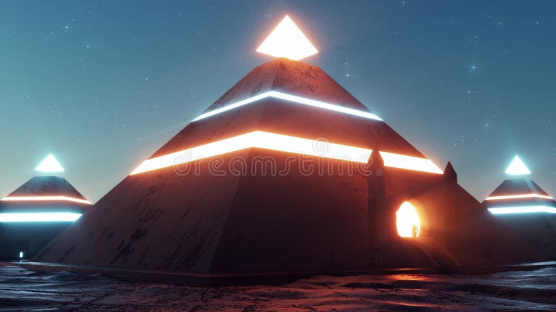 Portal To Ancient Pyramids - Loop Sci-fi Landscape Background Stock ...