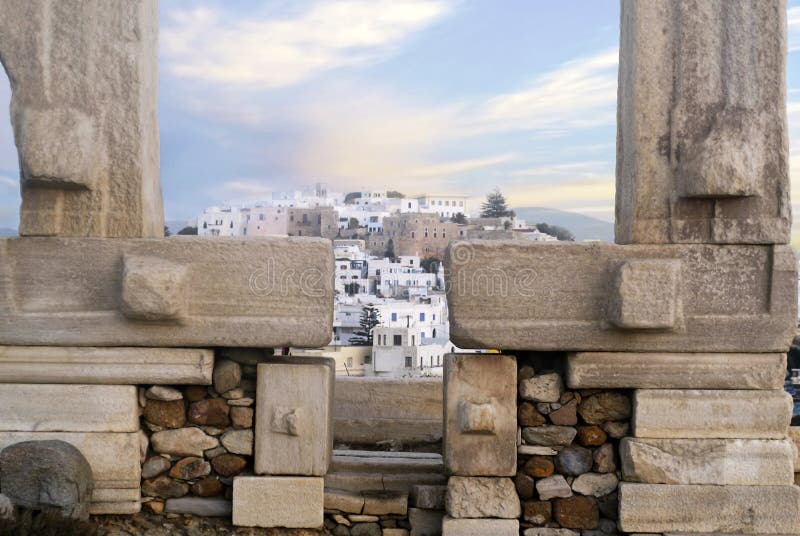 Portara Gate in Naxos Island Stock Image - Image of greek, door: 54722203