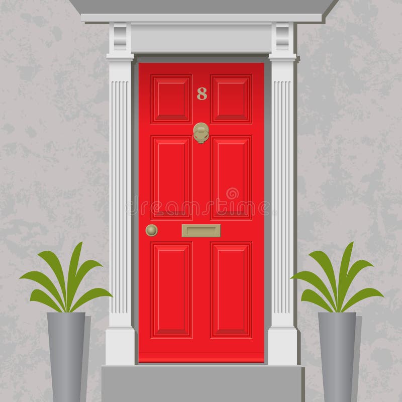 Porte rouge illustration de vecteur. Illustration du fond - 33214446