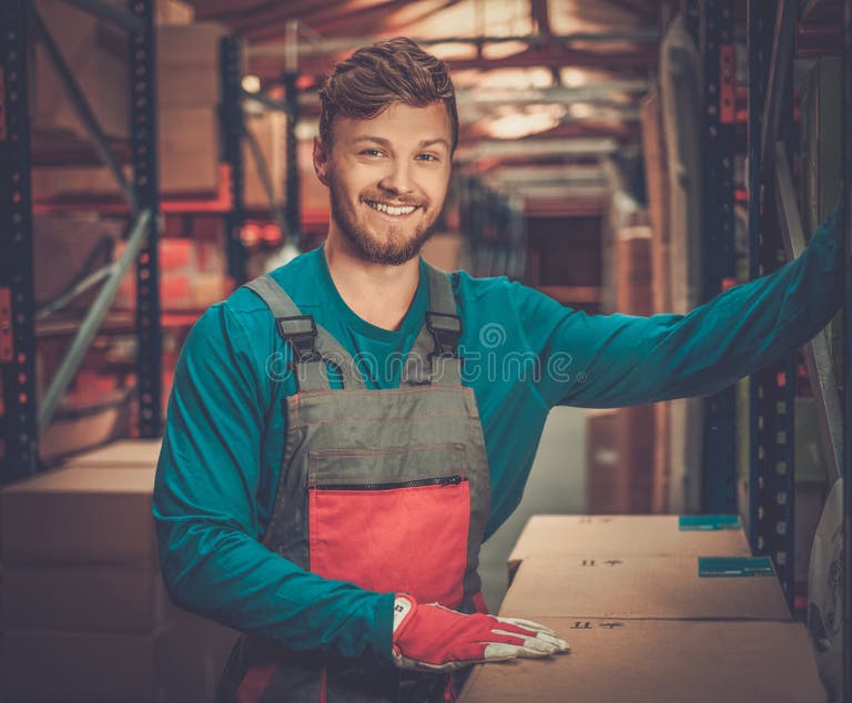 Porter carrying boxes stock photo. Image of freight, commercial - 61170596