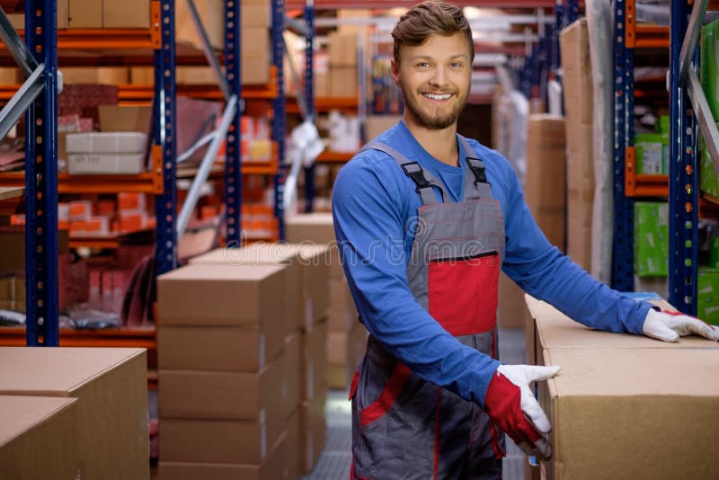 Porter carrying boxes stock photo. Image of porter, order - 61170672