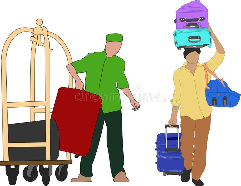 Porter Services Vector Flat Illustration Stock Vector - Illustration of ...