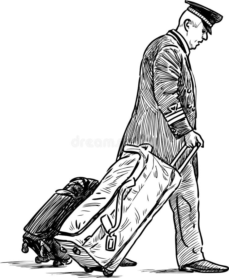 Porter with the suitcases stock vector. Illustration of suitcases ...
