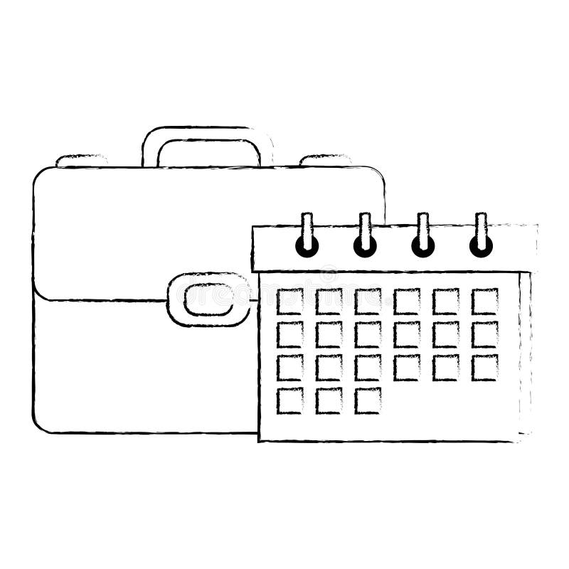 Portfolio Briefcase with Calendar Stock Illustration - Illustration of ...