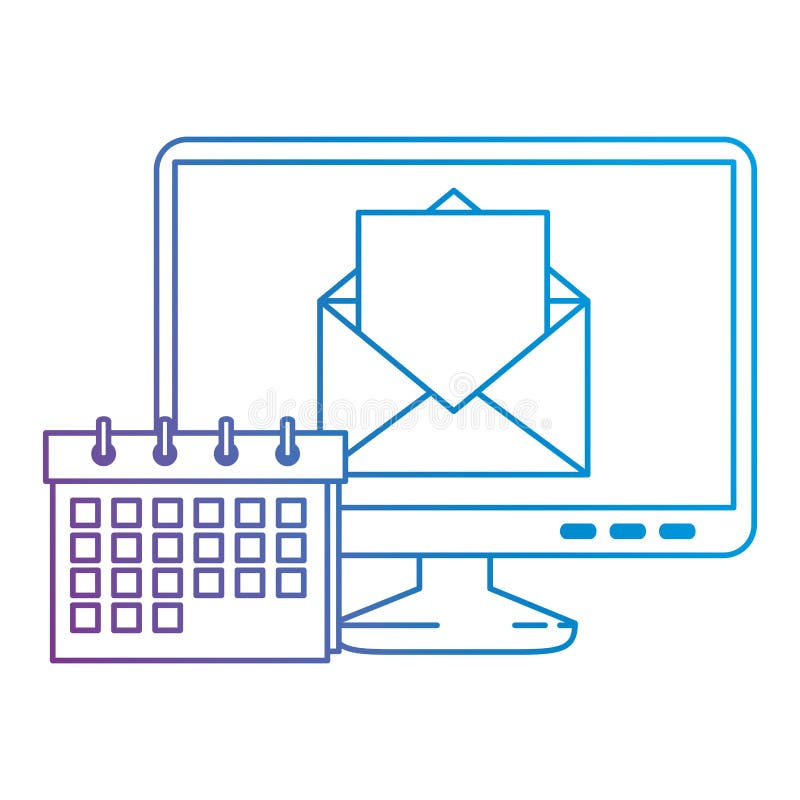 Portfolio Briefcase with Computer and Email Stock Illustration ...