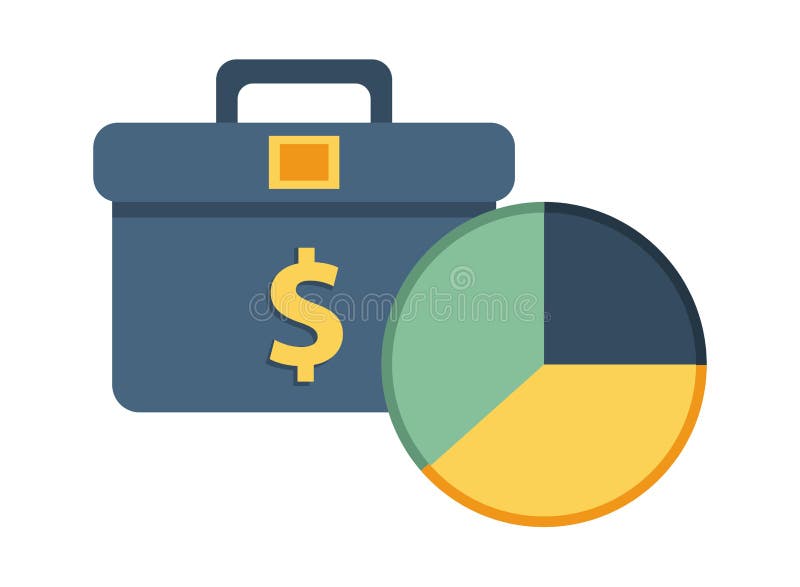 Portfolio Briefcase with Statistics Pie Stock Vector - Illustration of ...