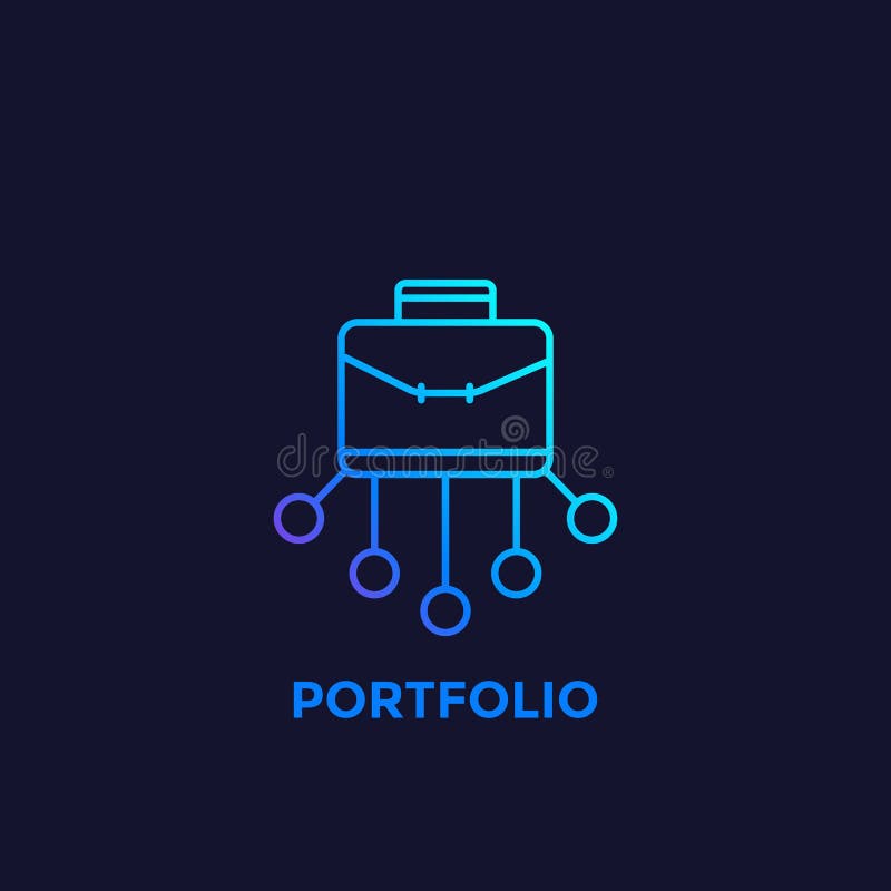 Portfolio Icon in Linear Style Stock Vector - Illustration of ...