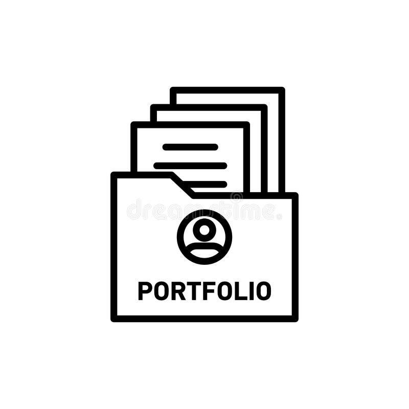 Portfolio Icon Outline Flat Icon Stock Vector - Illustration of document, logotype: 325239295