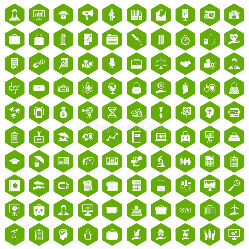 100 Portfolio Icons Set, Outline Style Stock Vector - Illustration of ...