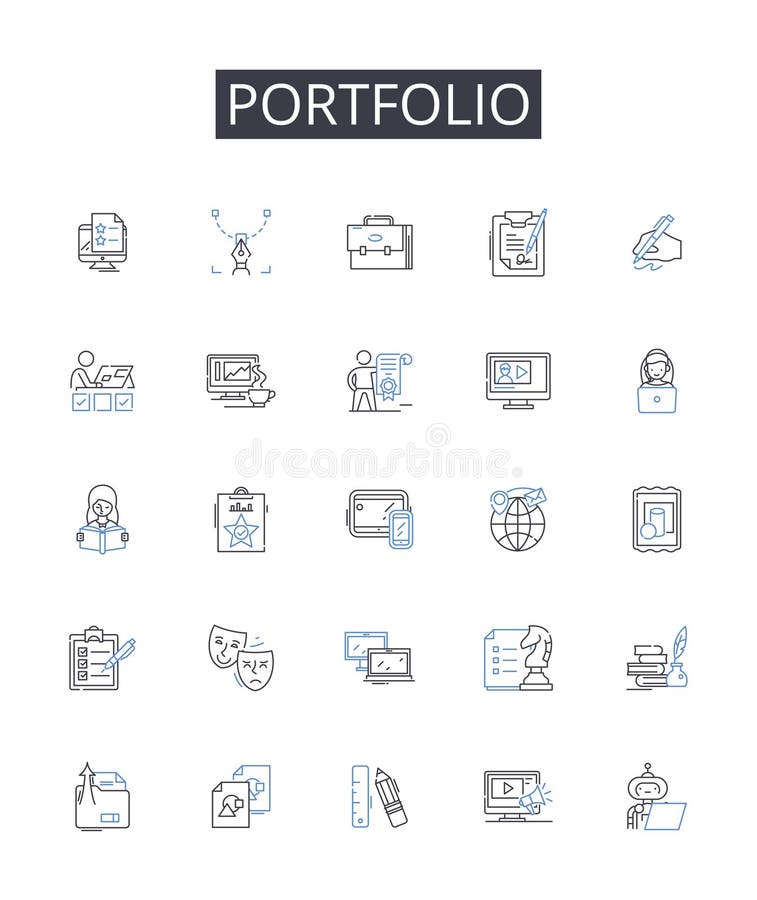 Portfolio Line Icons Collection. Collection, Compilation, Anthology ...