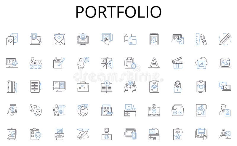 Portfolio Line Icons Collection. Modern, Innovative, Advanced, Evolving ...