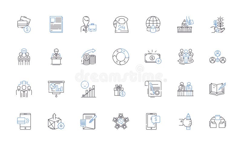 Portfolio Management Line Icons Collection. Alignment, Allocation ...