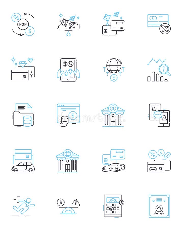 Portfolio Management Linear Icons Set. Investment, Diversification ... Portfolio Management Linear Icons Set. Investment, Diversification ...