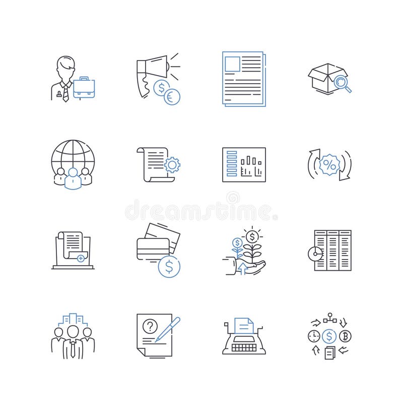 Portfolio Management Space Line Icons Collection. Strategy, Allocation ...