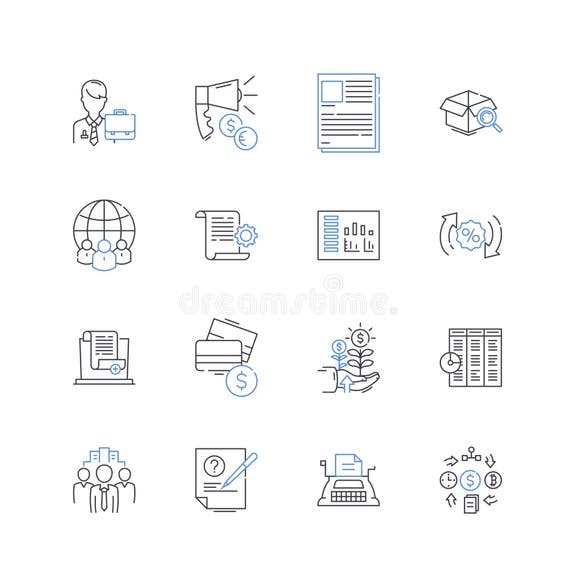 Portfolio Management Space Line Icons Collection. Strategy, Allocation ...