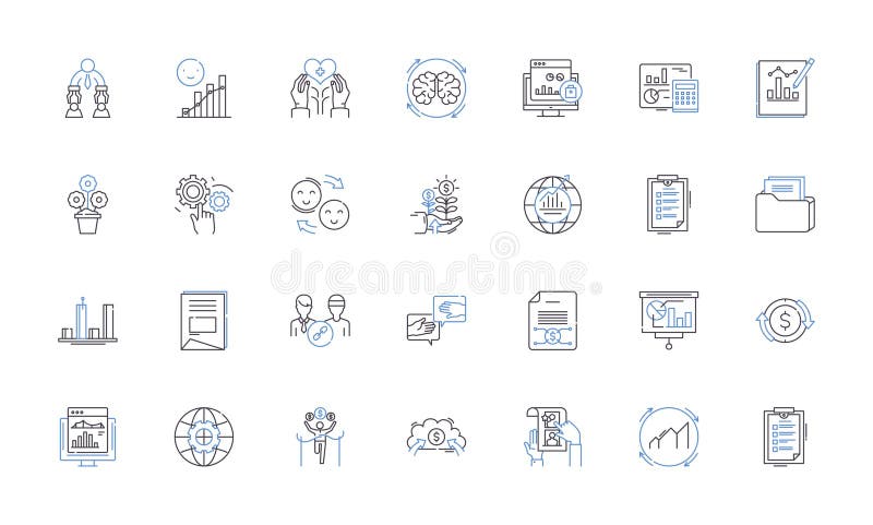 Portfolio Optimization Line Icons Collection. Diversification, Risk ...