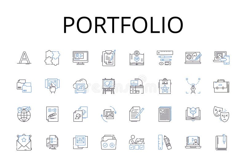 Portfolio Line Icons Collection Collection Compilation Anthology