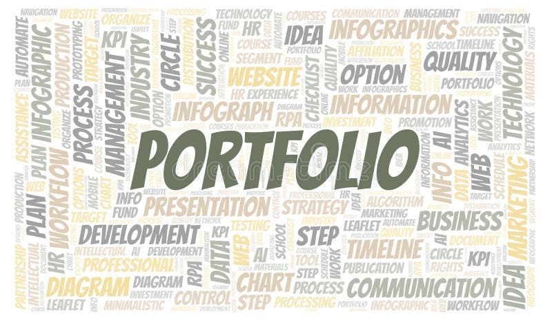 Portfolio Typography Word Cloud Create with the Text only. Stock ...