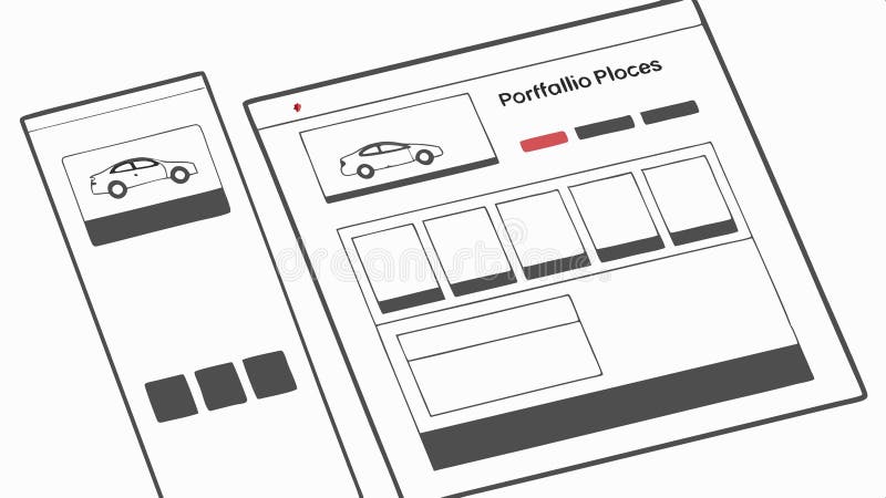 Portfolio Website Mockup Digital Design And Ui Example Vector Design Generative Ai Stock Vector