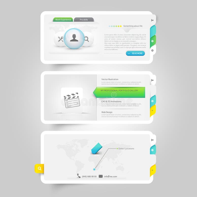 Portfolio Website Templates Stock Vector - Illustration of education ...