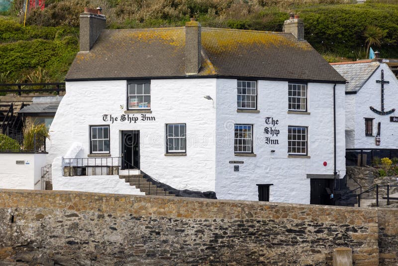 View of the Ship Inn in Porthleven, Cornwall on May 11, 2021 Editorial ...